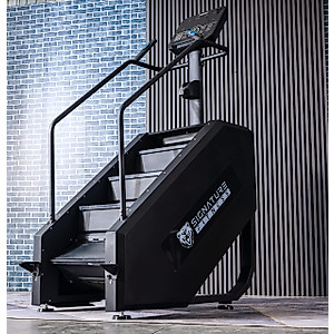 Signature Fitness Home Gym Equipment Continuous Climber Stair Stepper with Electronic Display, Water Bottle Holder, and Reading Rack, Black