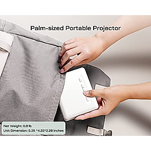 Mini Projector with WiFi Bluetooth, Portable Projector Full HD 1080P Support, YOTON Video Projector for Home Theater, Compatible with PC/Tablet/Fire Stick/iOS and Android Phone Projector