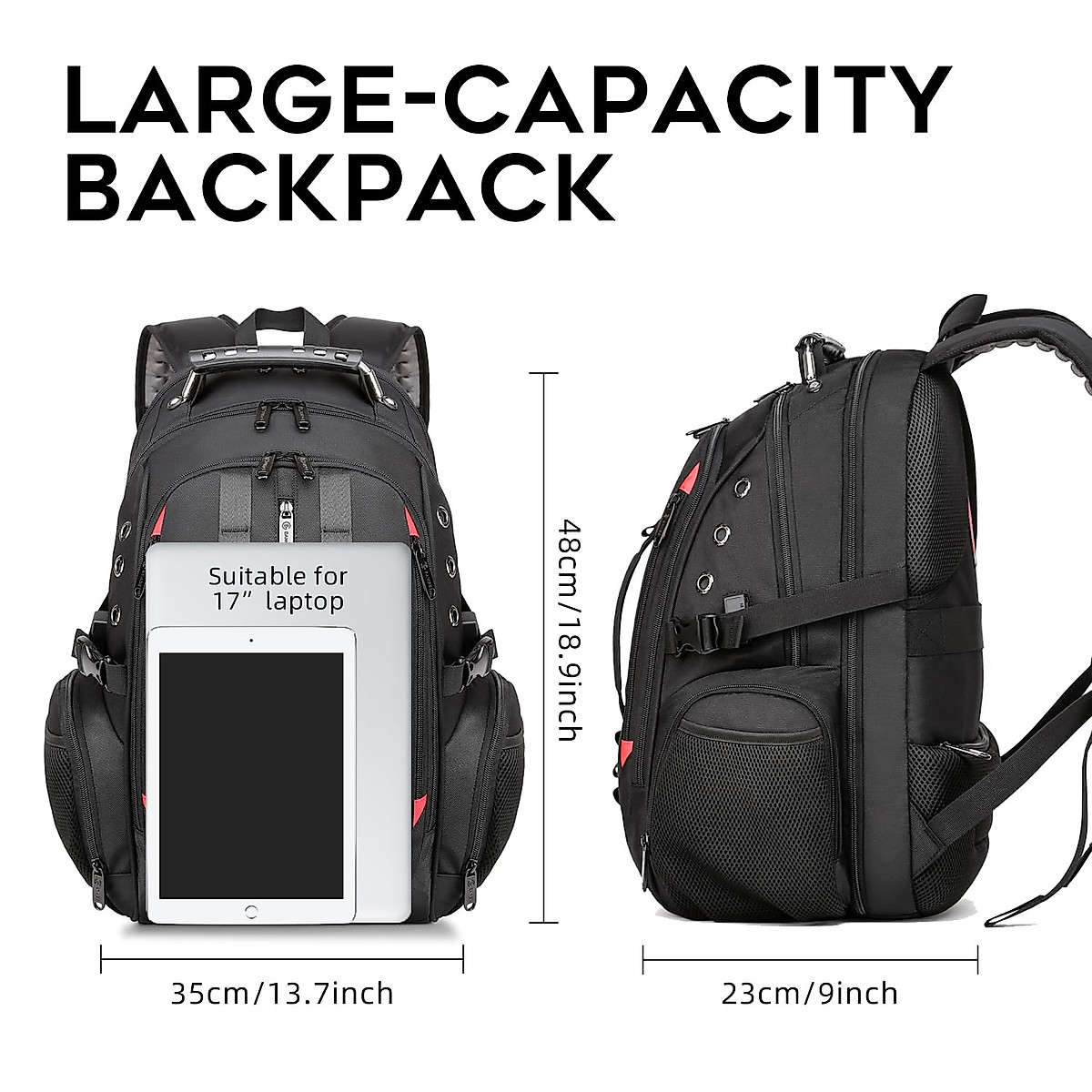 Large Laptop Backpack 17 inch Durable XL Heavy Duty Travel Backpack