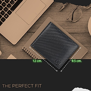 RFID Blocking Bifold Wallet | Genuine Leather | 1 ID | Multiple Credit Cards Slot | Minimalist Black Wallet For Men