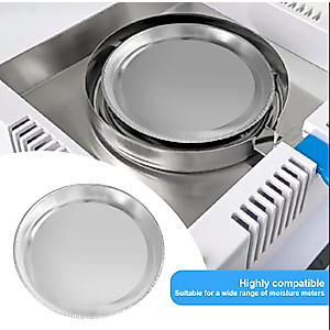 Aluminum Sample Pan for Laboratory Moisture Analyzers,102mm Disposable Aluminum Weighing Dishes, 80Pcs