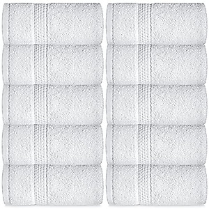 Elaine Karen 12 Pack Luxury Hand Towels – 100% Cotton Extra Soft Had Towels, Highly Absorbent, Hotel & Spa Quality Bathroom Hand Towel 16x30 - White
