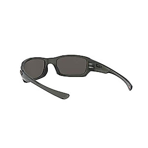 Oakley Men's OO9238 Fives Squared Polarized Rectangular Sunglasses, Grey Smoke/Warm Grey, 54 mm