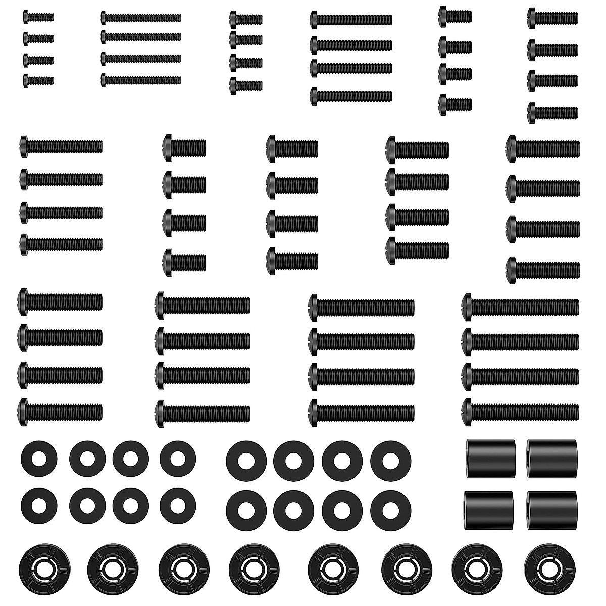 HOME VISION TV Mount Screws - Complete with M4, M5, M6, and M8 TV Mounting Hardware Kit Set, Washers, and Spacers Included Fit Most TVs up to 100 inch