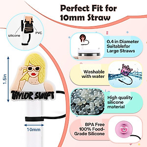 Cuiting 10PCS Taylor Straw Cover Cap for Stanley 10mm Straw Toppers for 30&40 Oz Tumbler Cup Accessories