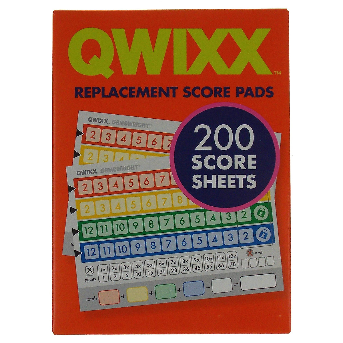 QWIXX Original 3 Replacement Score Pad Boxes Bundle (in Color) - 600 Score Sheets (Score Cards) - Bonus Hickoryville Velour Storage Bag