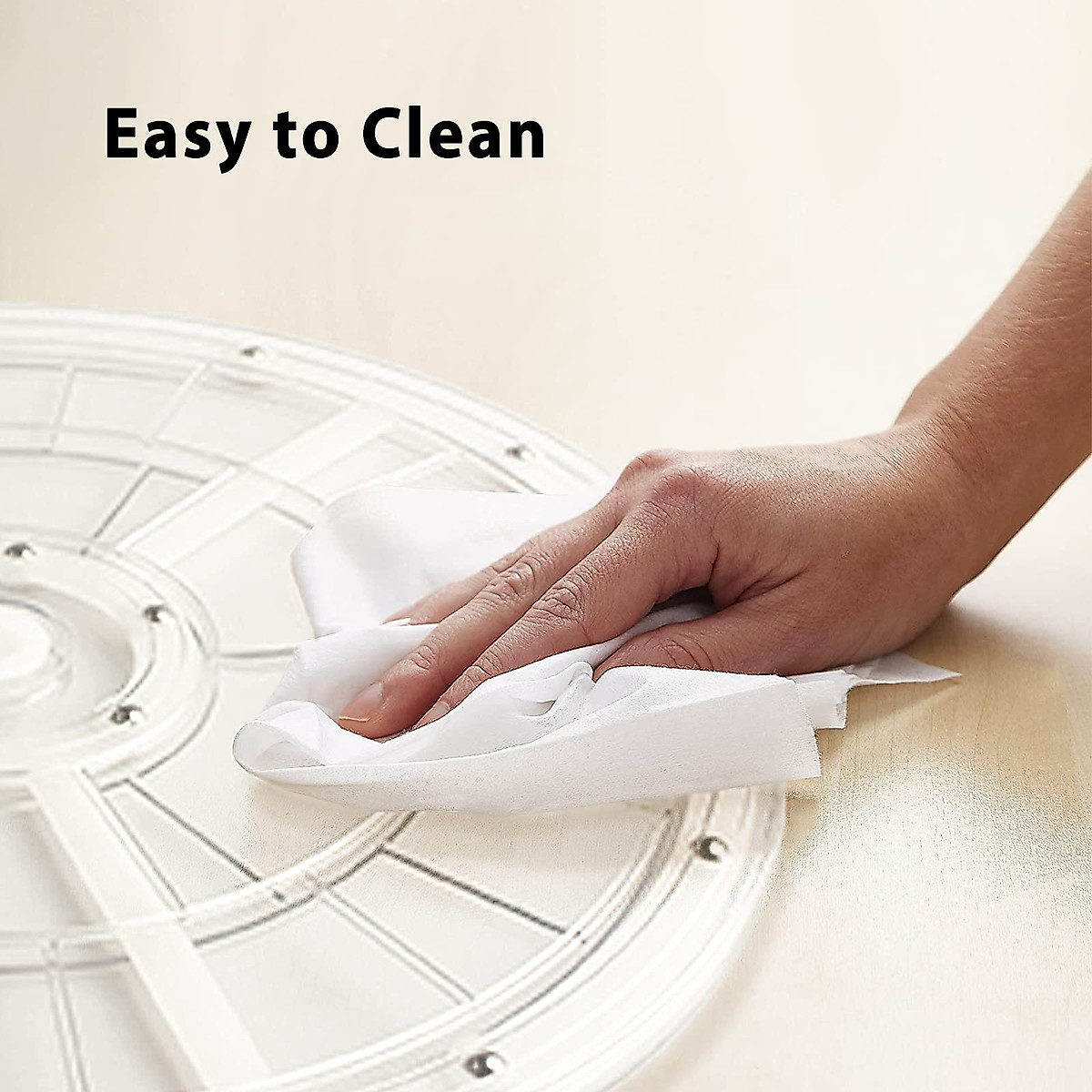 WishDirect Lazy Susan Turntable, Cabinet Organizer for Kitchen, Pantry, Bathroom, Fridge, Countertop Vanity Storage, Plastic Round Spice Rack Organizer 360° Rotation- Food Safe, Clear, 12 Inch