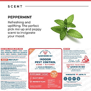 Wondercide - Indoor Pest Control Spray for Home and Kitchen - Ant, Roach, Spider, Fly, Flea, Bug Killer and Insect Repellent - with Natural Essential Oils - Pet and Family Safe— Peppermint 32 oz