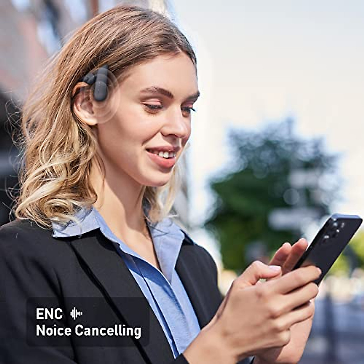 Mu6 Bone Conduction Headphones Replacement Open Ear Headphones Bluetooth with Microphone, Sweat Resistant Sports Headphones, 9+ Hours Playtime Headset for Music/Gaming/Running/Working