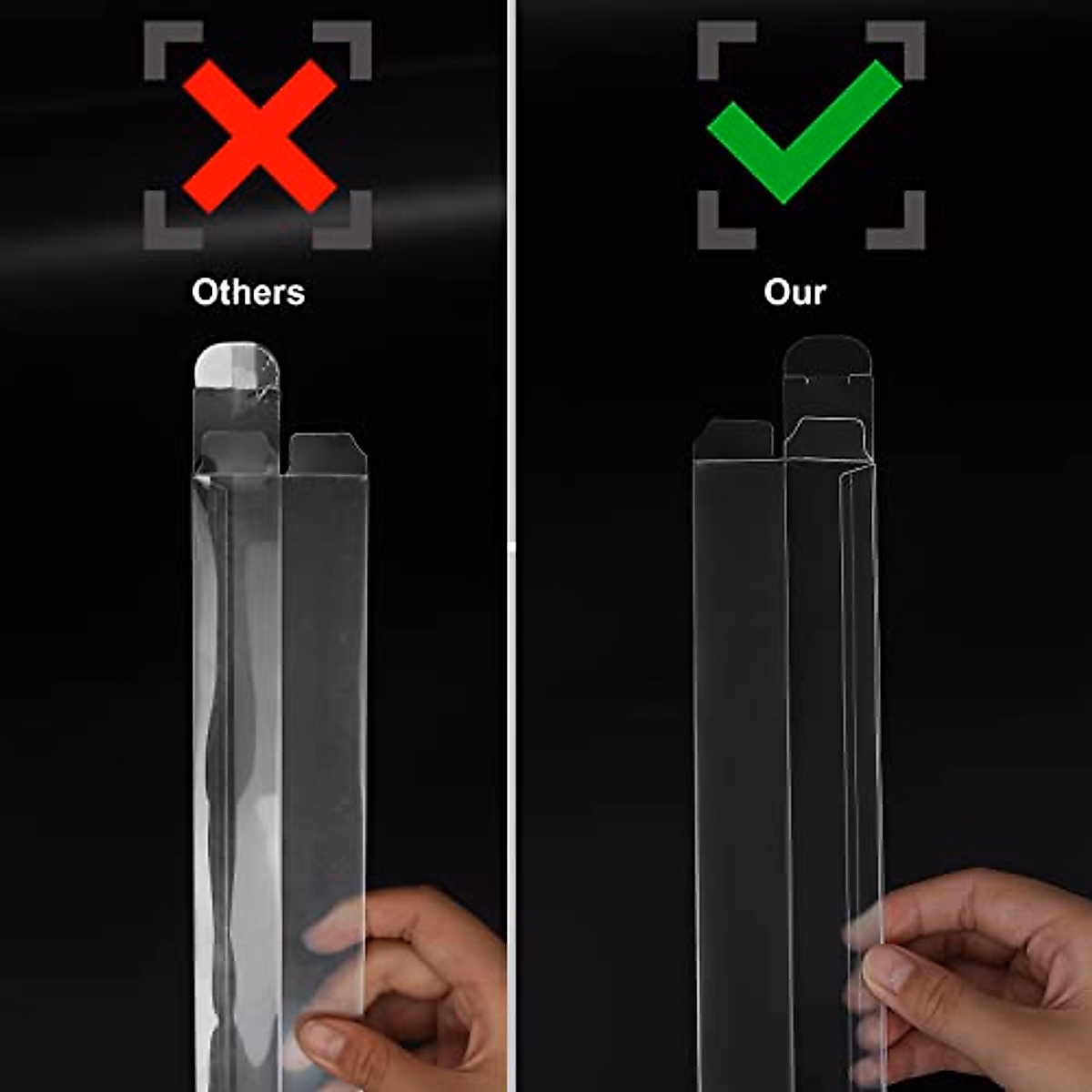 COTOPHER 60 Pcs Clear Pretzel Rod Boxes 1x1x8 Inches Chocolate Covered Pretzels Rod Box Clear Gumball Boxes for 8, Transparent PET Plastic Gumball Tube Clear Favor Boxes