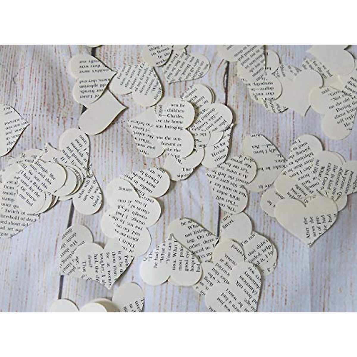 Book Page Heart Confetti 2 Inch Shapes Classic Novel 200 Piece Party Decorations Literary Theme Wedding Decor
