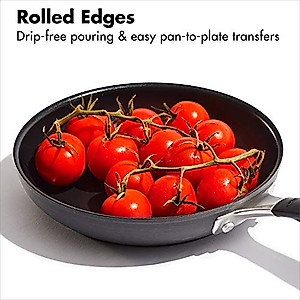 OXO Good Grips 8" Frying Pan Skillet, 3-Layered German Engineered Nonstick Coating, Stainless Steel Handle with Nonslip Silicone, Black