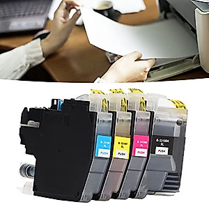Hilitand 4Pcs Printing Ink Cartridge PP Material 4 Colors Printing Accessory with Ink Inkjet Cartridge for Office Photo Paper Document