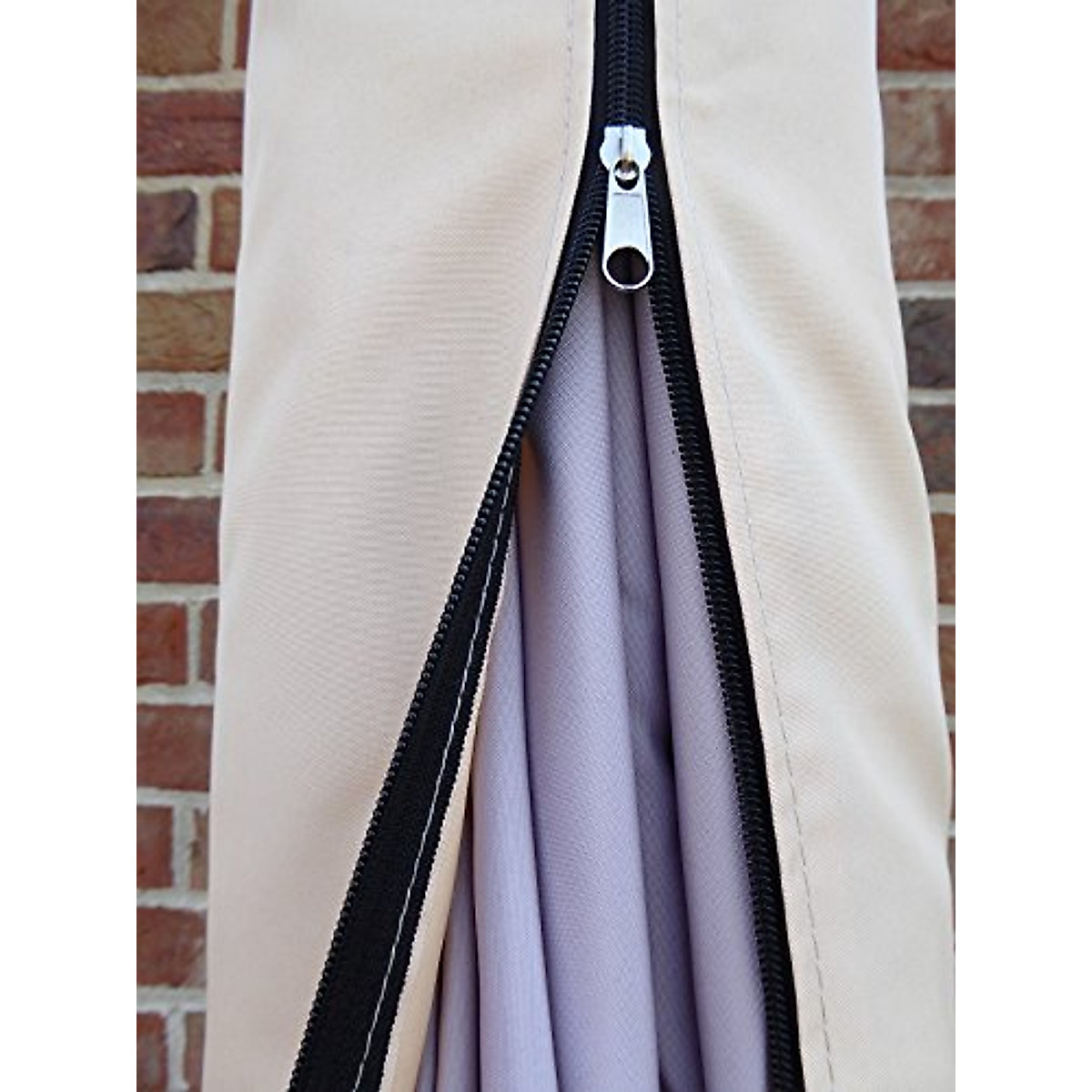 UK-Gardens Waterproof Umbrella Cover and Rotary Washing Line Cover for 3 Meter or 2.7 Meter Parasols - Water Proof Garden Furniture Cover (Beige)