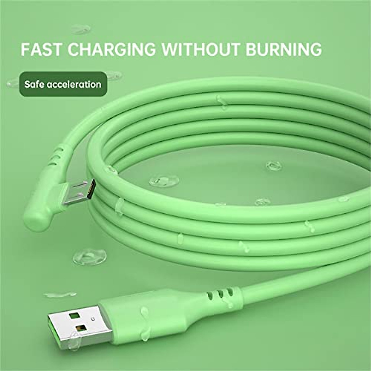 BGNTBUK Aux Cord USB Cable Right Angle 90° Elbow Liquid Micro USB 3A Fast Charging Cable Motion Controller Cord