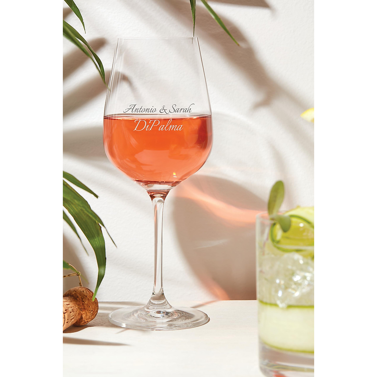 Lenox Personalized Tuscany Pinot Grigio Wine Glasses, Set of 4 Custom Engraved Crystal Wine Glasses for Pinot, Riesling, Chardonnay, Sauvignon Blanc and More