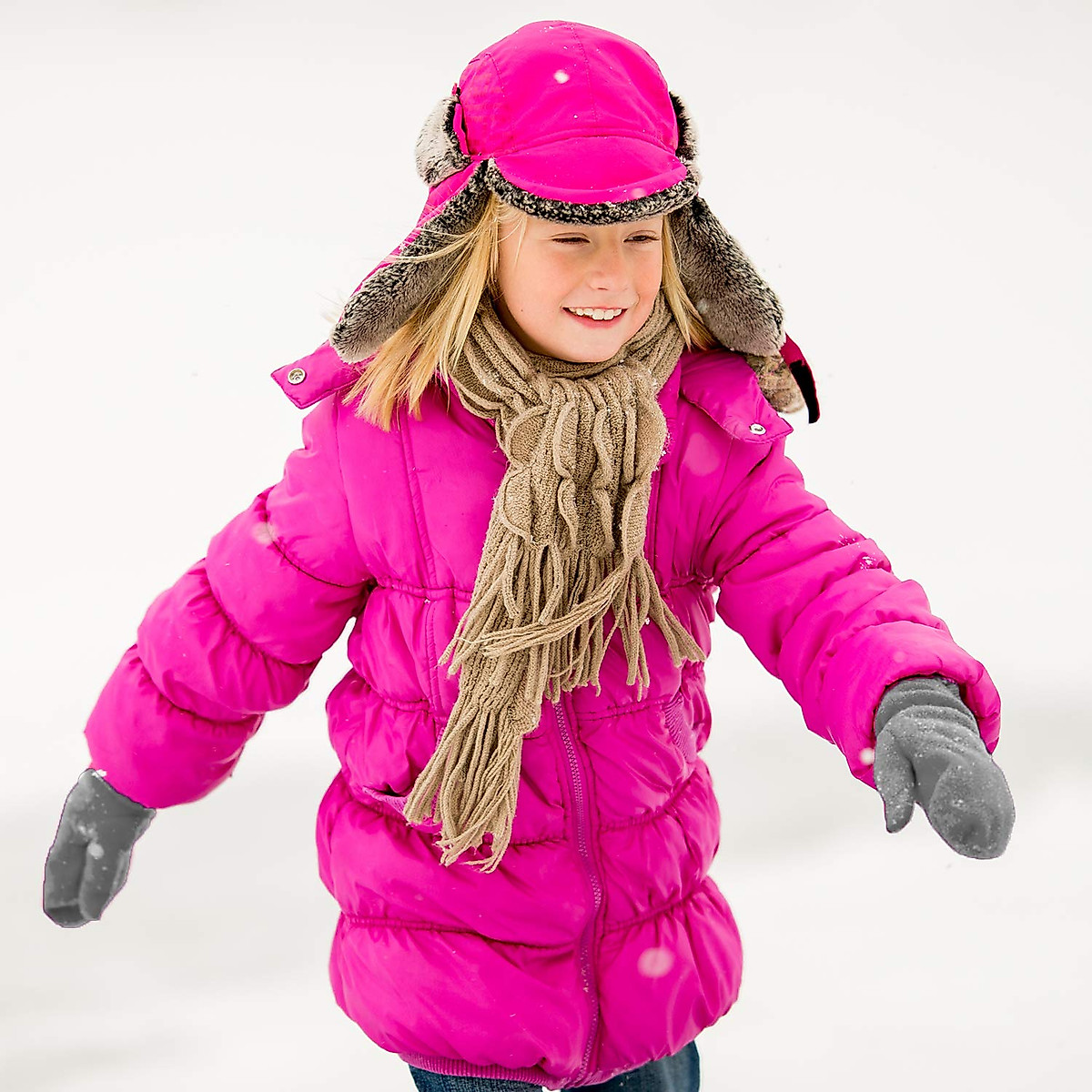 Toddler Mittens Baby Boy Girls Winter Warm Mittens Kids Easy-On Sherpa Fleece Lined Mittens Snow Infant Gloves 2 Pairs