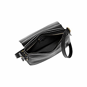 Fossil Women's Harper Eco-Leather Large Flap Crossbody Purse Handbag, Black (Model: ZB1568001)