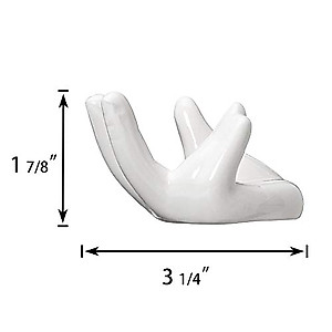 Dahey Air Plant Holder Cute Ceramic Mini Hand Shape Stand Airplants Tillandsia Small Container Pot Plant Decorative Home Decor for Desk Table Shelf,White,1 Pack