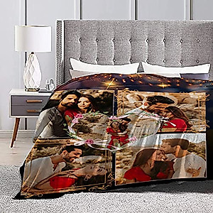 4FunGift Custom Blanket with Photos Text Fleece Throw Customized Personalized Gift for Couple Friends Family Baby Pet Birthday Christmas Valentines Mother Father Wedding Anniversary Day- 30"x 40"