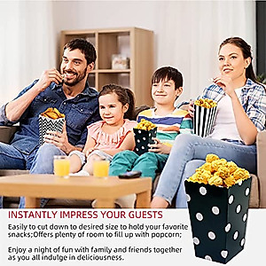 Popcorn Boxes 36 Pcs Cardboard Candy Containers for Small Movie Theater and Wedding Favors, Black