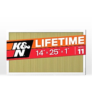 K&N 14x25x1 HVAC Furnace Air Filter, Lasts a Lifetime, Washable, Merv 11, the Last HVAC Filter You Will Ever Buy, Breathe Safely at Home or in the Office, HVC-11425