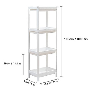 HIEEY 4 Tier Bathroom Shelf,Bathroom Rack, Shelves Organizer, for Bathroom Laundry Pantry Kitchen Narrow Places