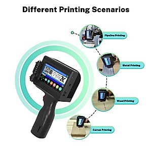 Portable upgrading handheld inkjet printer ZK-1690 with 4.3 Inch Touch Screen Quick-Drying Handheld Inkjet Printer (Support 22 Languages Including English, German, French, Japanese, Italian, etc.)