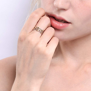 ChicSilver 925 Sterling Silver Star Ring Stacking Engagement Ring for Women Promise Ring Size 6-12