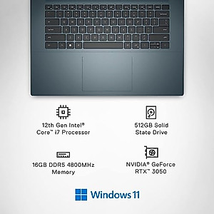 Dell Inspiron 16 Plus Laptop, 2023, 16" 3072 x 1920, Intel Core i7-12700H 14-Core, NVIDIA GeForce RTX 3050 4GB, 24GB DDR5, 1TB SSD, Windows 11 Pro, Backlit Keyboard, Thunderbolt 4, Dark Green
