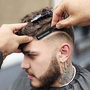 BEAUTICONE Straight Razor | Professional Barber Rose Wooden Razor with Black blade holder for men with 100 Single Edge Blades │slide-out design