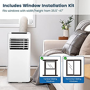 PETSITE 10000 BTU Portable Air Conditioner, 3-in-1 Room AC Unit with Remote Control, Dehumidifier, 24H Timer, Window Kit, Personal Stand up AC for Home, Apartment, Cools up to 350 Sq.Ft