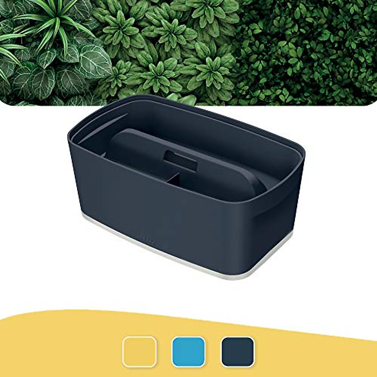 L:MyBox Small with Lid + Organise w. handle Cosy velvet grey Mailorder