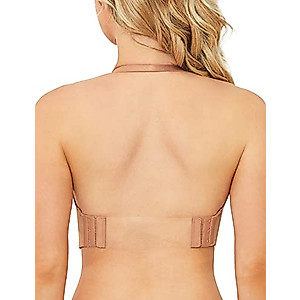 Wingslove Women's Deep Plunge Strapless Bra Multiway Push up Low-Cut Wireless Bras Red Carpet Convertible Clear Back（Brown,36B）