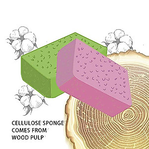 Cellulose Large Sponges for Cleaning, Multi-use Scrub, for Car, Boat and Kitchen, Pack of 3, Yellow, Environmentally Safe Biodegradable