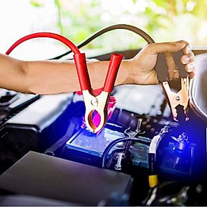 12 Pcs 80mm Car Battery Alligator Clips Clamps 50A Red Black