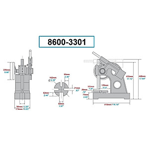 HHIP 8600-3055 3 Ton Ratchet Type Arbor Press with Mulit Gage