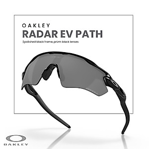 Oakley Radar EV Path OO9208 920852 38MM Polished Black/Prizm Black Shield Sunglasses For Men + BUNDLE Accessory Leash Kit + BUNDLE with Designer iWear Eyewear Kit