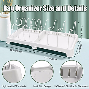 Sibosen Reusable Shopping Bag Organizer, Adjustable Shelf Dividers, Great for Storing Folded Cloth and Paper Grocery, Food Storage, Lunch, Shopping and Gift Bags