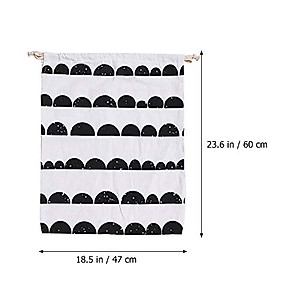 DOITOOL Washable Bundle Pocket Diaper Storage Bag Canvas Drawstring Bag Children s Toy Organiser (Semicircle)