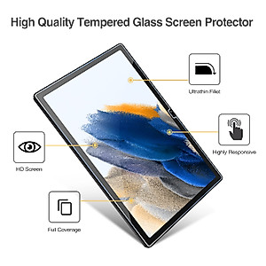 ProCase 2 Pack Galaxy Tab A8 10.5 Screen Protector X200 X205 X207, Tempered Glass Screen Film Guard for Galaxy Tab A8 2022 Release 10.5 Inch SM-X200 SM-X205 SM-X207