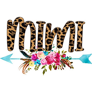 Mimi | Cheetah Print | Flowers | Single |5 Inch Magnet | Made in The USA | Car Auto Tool Box Refrigerator Magnet|S10481