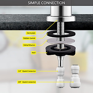 WEWE Single Handle High Arc Brushed Nickel Pull Out Kitchen Faucet,Single Level Stainless Steel Kitchen Sink Faucets with Water Filter Faucet