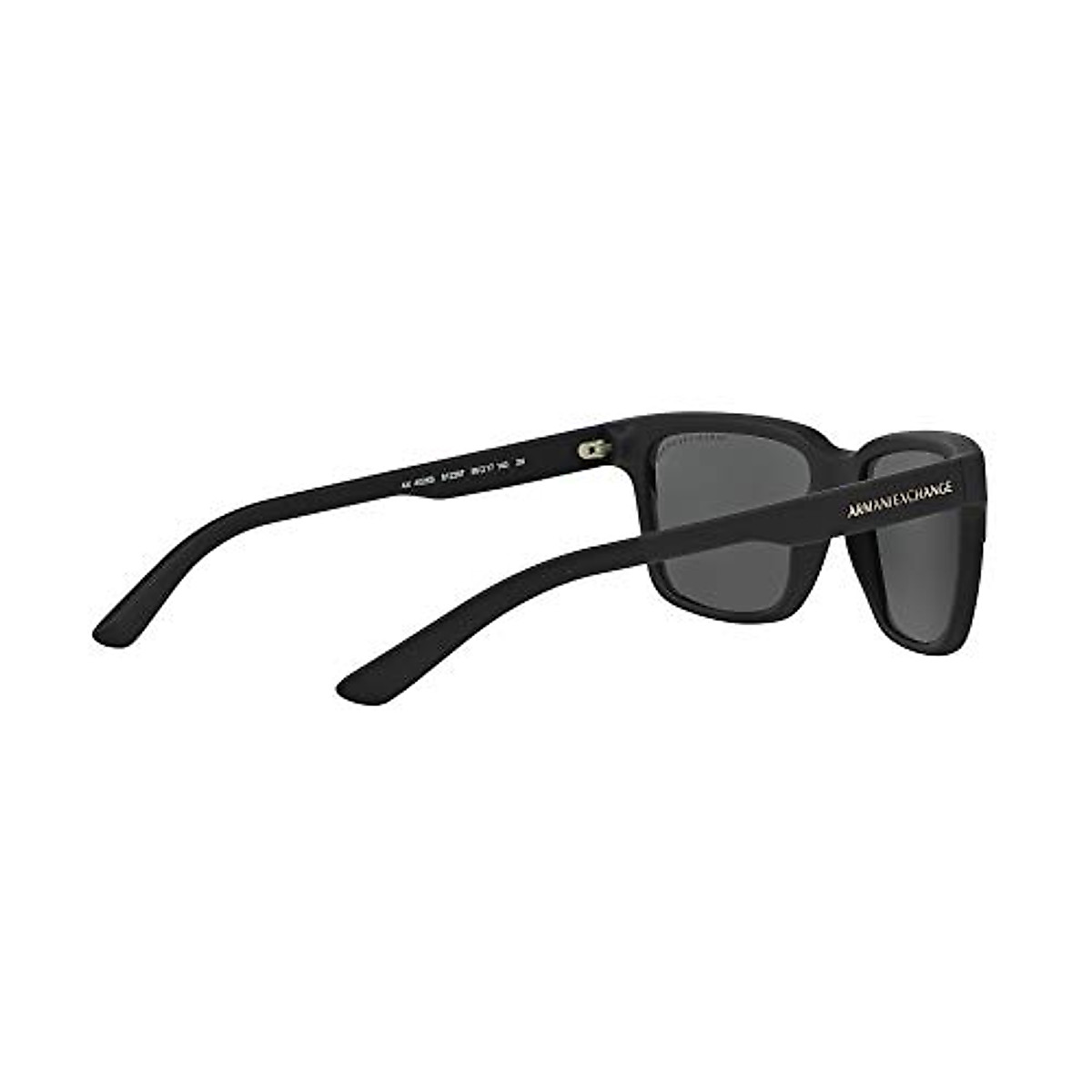 A|X ARMANI EXCHANGE Men's AX4026S Square Sunglasses, Matte Shiny Black/Grey, 56 mm