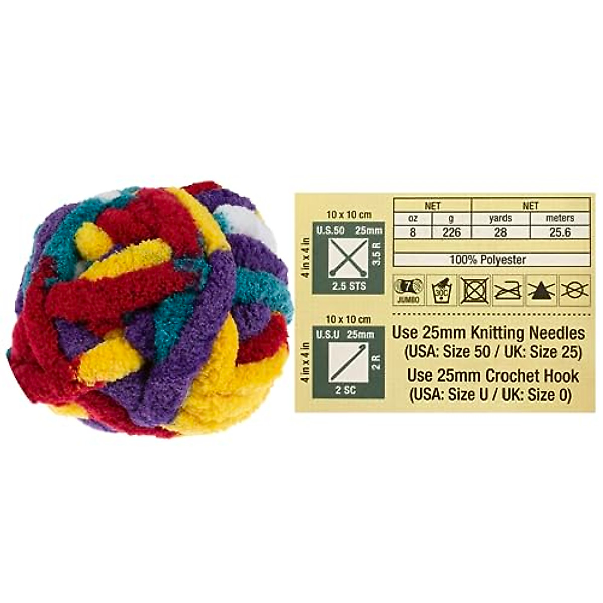 Eternal Bliss Yarn from Yarn Bee, Jumbo Chunky Chenille Yarn for Knitting, Crocheting, and Crafts, 2 Pack Bundle with Craft Notebook from Pro31 Press (Balloon Fiesta)
