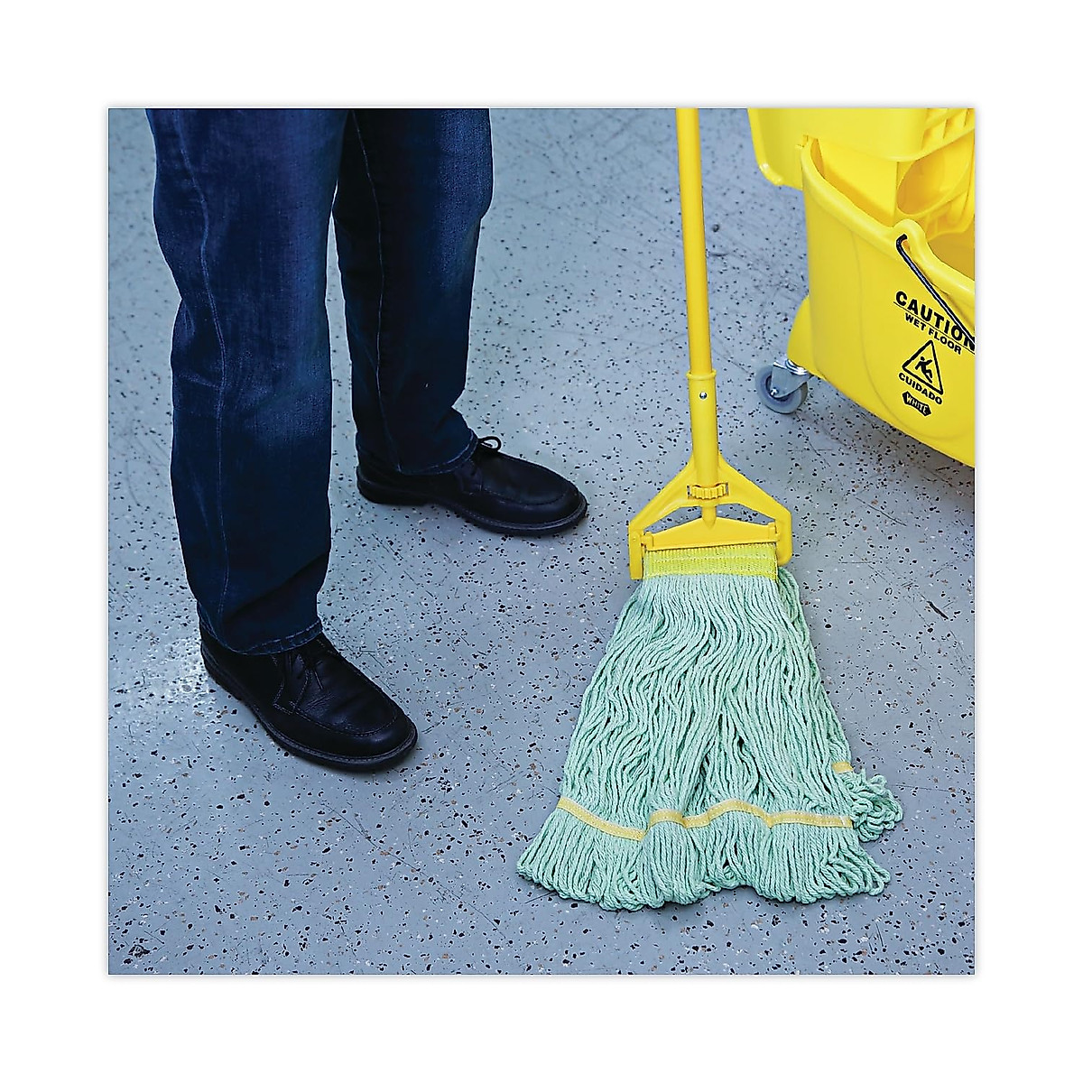 Boardwalk BWK1200LCT EcoMop Recycled Fiber Looped-End Mop Heads - Large, Green (12/Carton)