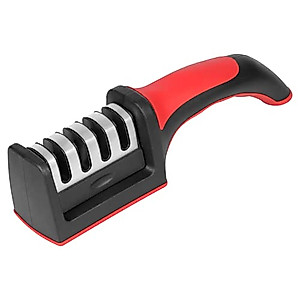 NileHome 4-in-1knife sharpener, 3-Stage knife sharpeners for kitchen knives pocket/tumbler knife sharpener Heavy Duty Diamond Blade Really Works for Ceramic, Steel Knives and Scissor sharpener…