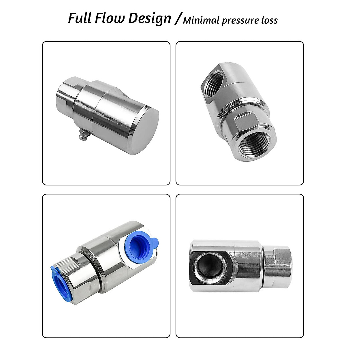 ½ inch FXF Heavy Duty Hose Reel Swivel with Grease Zerk for Home and Industrial Steel Hose Reel Replace 5024-Ni-AL 9SS8FP50XFP50-Ni-AL