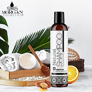 Morgan Cosmetics 8 Oz EWG Certified Sulfate Free Argan Oil Shampoo Lavender for Damaged Hair - Argan Shampoo Is Also Paraben Free and Synthetic Fragrance Free (Made in USA)