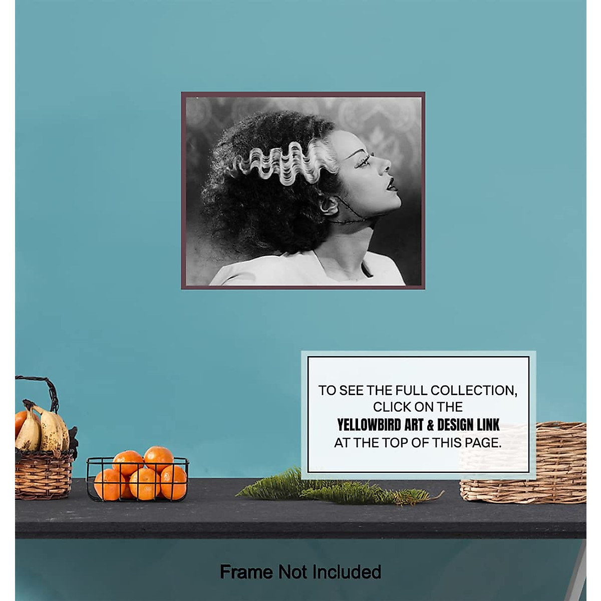 Bride of Frankenstein Decor - Funny Bathroom Wall Decor for Women - Frankenstein Poster 8x10 - Retro Restroom Decorations, Guest Bath Art Print Photo - Bridal Shower Gift - Home Theater Decor Unframed